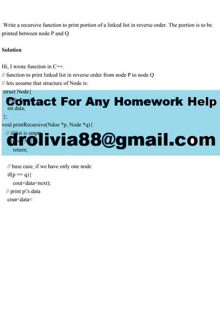 write a recursive function to print portion of a linked list in r pdf