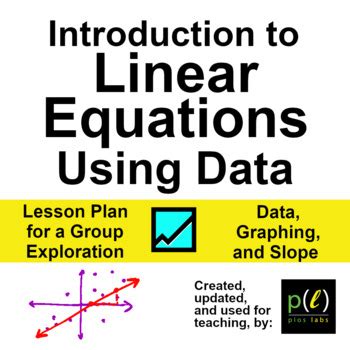 Introduction To Linear Equations Using Data Lesson Plan For A Group Activity