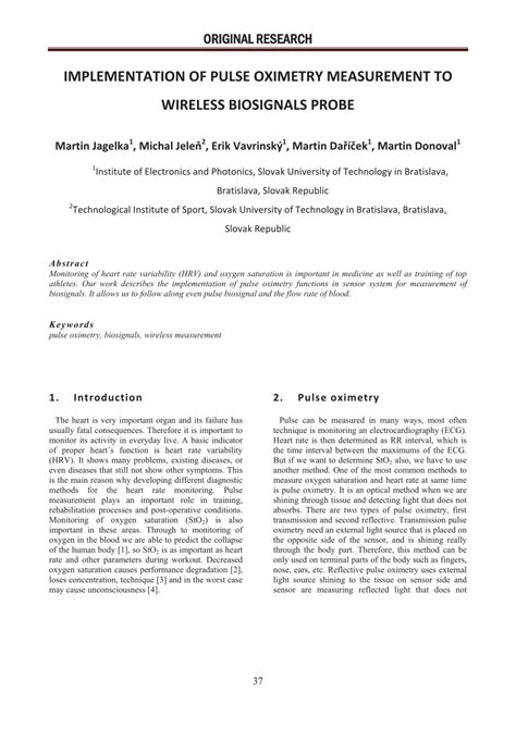 Pdf Implementation Of Pulse Oximetry Measurement To Wireless