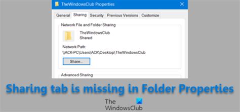Sharing Tab Is Missing In Folder Properties Box In Windows 11