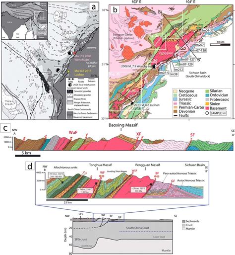 Structural And Geological Map Of The Longmen Shan Area A Simplified Download Scientific