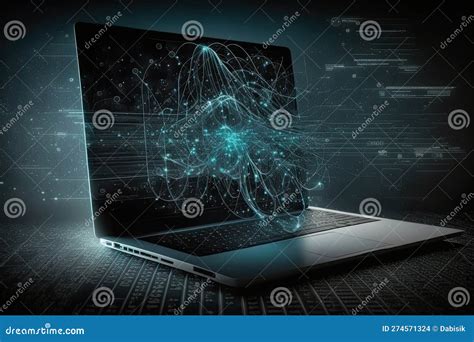 Digital Data And Network Connection On Laptop Screen Big Data Analysis