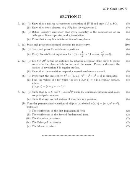 University Of Mumbai M Sc Mathematics Part II Differential Geometry