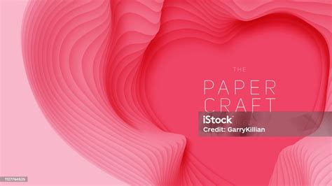 분홍색 종이로 벡터 3d 추상 배경 잘라 심장 모양 라이트 레드 예술 조각입니다 발렌타인의 날 종이 공예 심장 사랑에 대 한 최소한의 디자인 카드 포스터 등 3차원 형태에