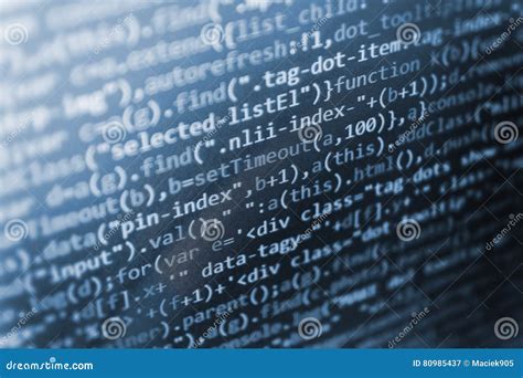 Software Developer Workspace Screen Stock Image Image Of Display