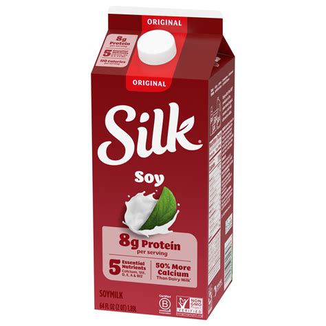 Silk Soy Milk Original Dairy Free Gluten Free 64 Fl Oz Half Gallon 64 Fl Oz Shipt