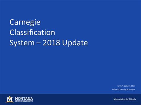 Ppt Carnegie Classification System 2018 Updatepptx