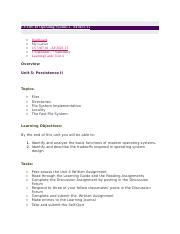 Learning Guide Unit 5 Docx CS 3307 01 Operating Systems 2 AY2023 T1