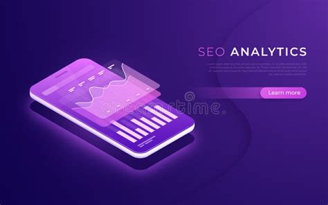 Seo Analytics Data Analysis Digital Marketing Strategy Isometric Concept Stock Vector