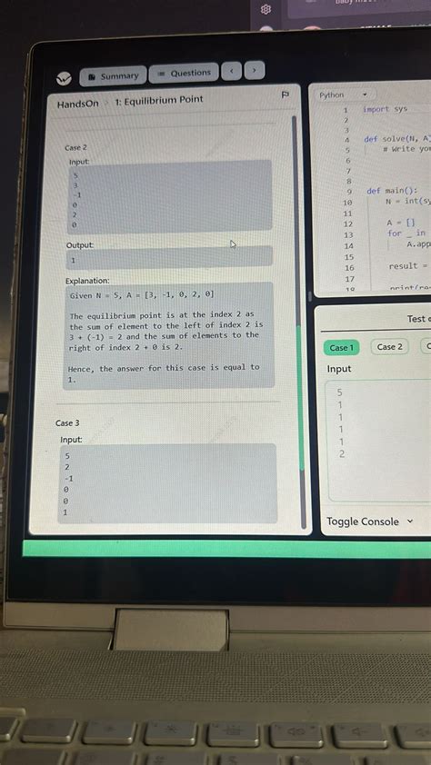Summary Questions Handson 1 Equilibrium Point Studyx