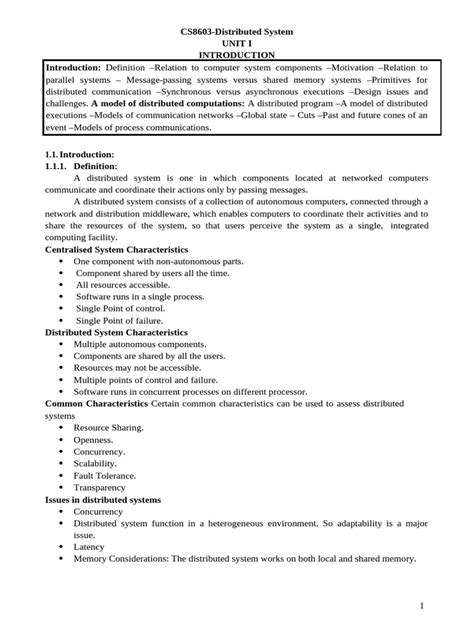 Unit I Notes 2 Pdf Parallel Computing Distributed Computing