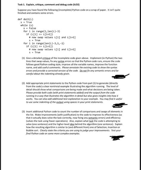 Solved Task Explain Critique Comment And Debug Code Chegg
