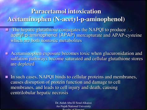 PPT Paracetamol Intoxication Acetaminophen N Acetyl P Aminophenol APAP NAPA Hydroxy
