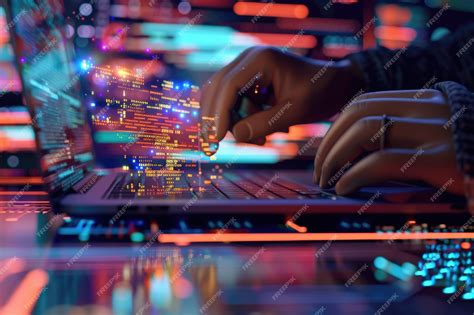 Premium Photo Software Engineer Coding Iot Concept On Laptop With