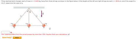 Solved Three Identical Point Charges Each Of Mass M Chegg