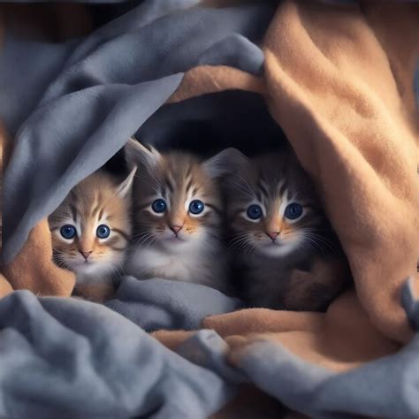 Premium Ai Image A Group Of Adorable Kittens Cuddled Up Together In A