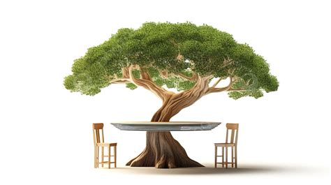 The Table Of The Tree Background 3d Illustration Of Tree On Table