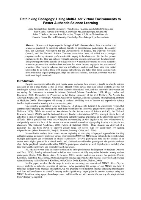 pdf rethinking pedagogy using multi user virtual environments to