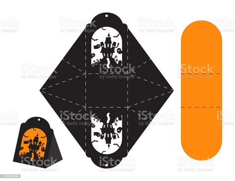 해피 할로윈 치료 상자 선물 파티 는 과자 사탕 작은 선물 빵집을위한 상자를 선호합니다 간단한 포장 나무 집과 박쥐레이저 컷에 대한 컷 템플릿을 다이 다이 Diy에 대한