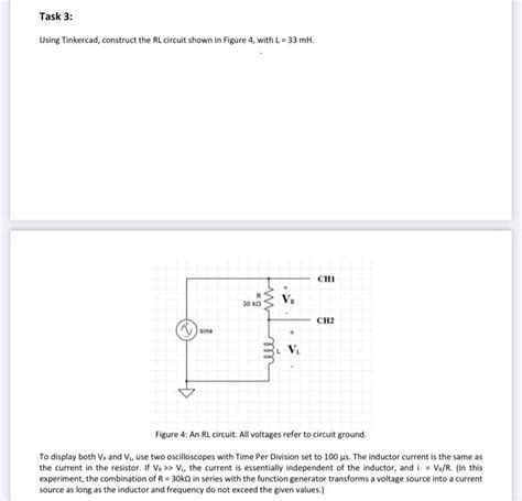 solved task 3 using tinkercad construct the rl circuit