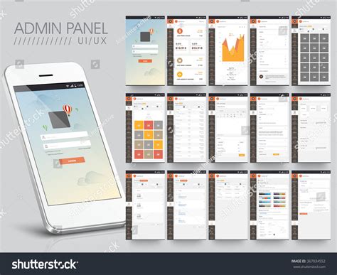 Different Ui Ux Gui Screens Flat Stock Vector Royalty Free