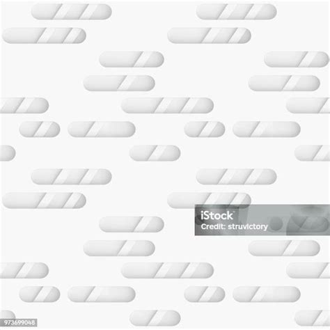 원활한 3d 텍스처입니다 흰색 바탕에 내부 경사 줄무늬와 천공된 길쭉한 둥근된 모양의 현대적인 패턴 0명에 대한 스톡 사진 및 기타 이미지 Istock
