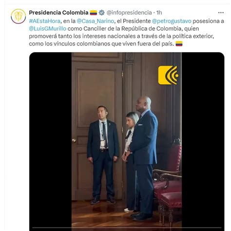 Gustavo Petro Posesion Oficialmente A Luis Gilberto Murillo Como Canciller En Propiedad Infobae