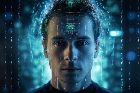 Data Analyst Visualizing Big Data Network With Artificial Ai Intelligence Technology Premium