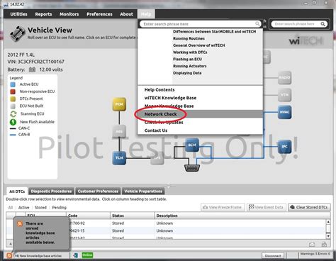 New “network Check” Feature In Witech Diagnostic Application Witech 2