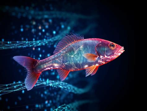 Big Data Of Marine Fish In Word Generated Ai Stock Illustration