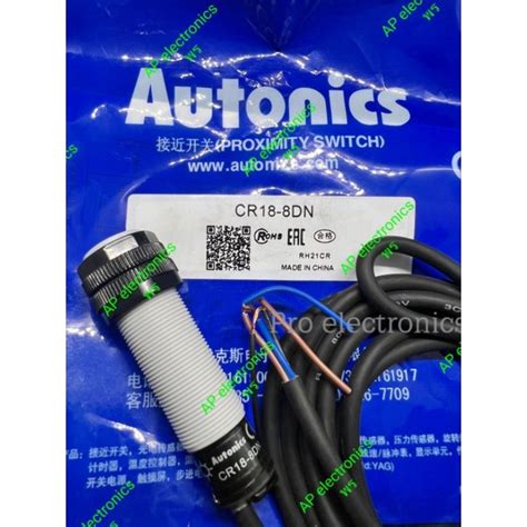 เซ็นเซอร์ Cr18 8dn Autonics Capacitive Proximity Sensor Size M18 3สาย ชนิดnpn No ไฟเลี้ยง12