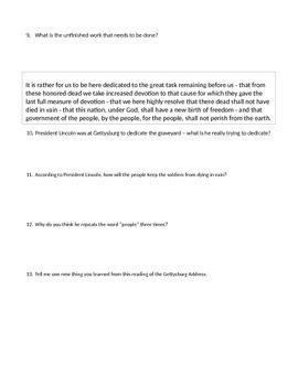 THE GETTYSBURG ADDRESS ANALYSIS By Teaching History Creatively