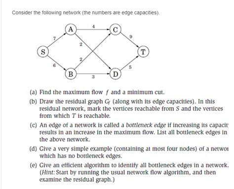 Solved Consider The Following Network The Numbers Are Edge