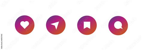 Set Of Generic Social Media User Interface Icons Like Comment Share And Save Icons Social