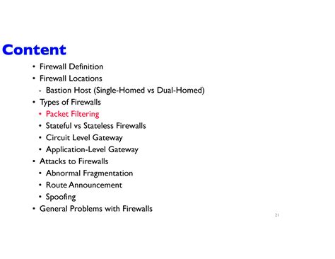 Net Sec Module 2 Firewall Part 2 Dr Manshaei Content