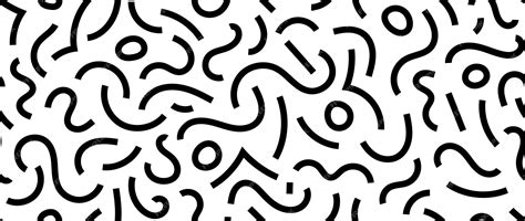 Premium Vector Black And White Doodle Squiggly Lines Seamless Pattern