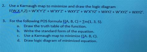 Solved 2 Use A Karnaugh Map To Minimize And Draw The Logic