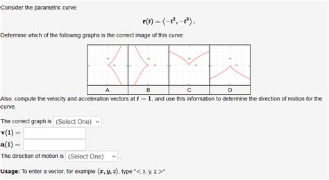 Solved Consider The Parametric Curve R T T T Determ