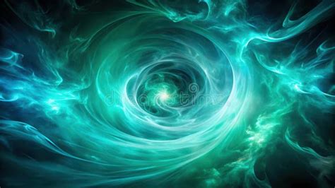 Abstract Swirling Teal Nebula Cosmic Vortex Of Energy And Light Generative Ai Stock