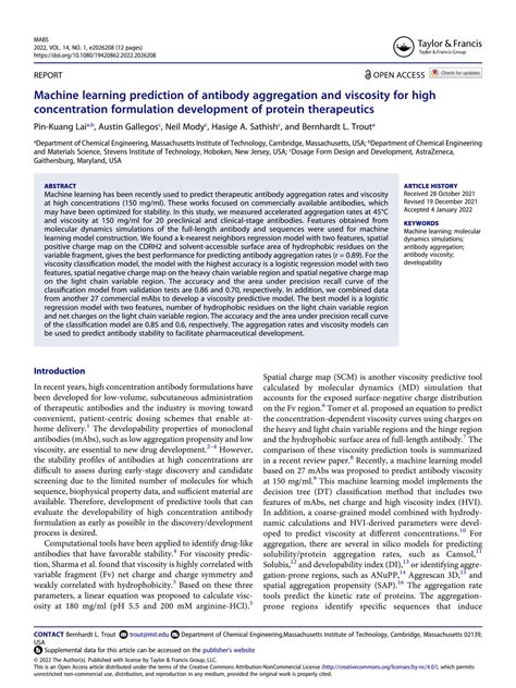 Solution Machine Learning Prediction Of Antibody Aggregation And Viscosity For High