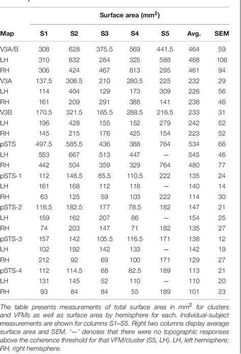 Table 3 From Visual Field Map Clusters In High Order Visual Processing