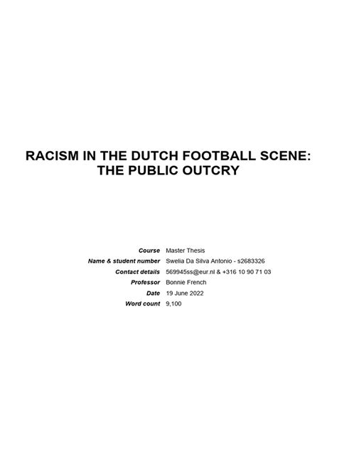 Thesis Final Version Pdf Racism Discrimination And Race Relations