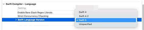 xcode 切换 swift 版本和小版本