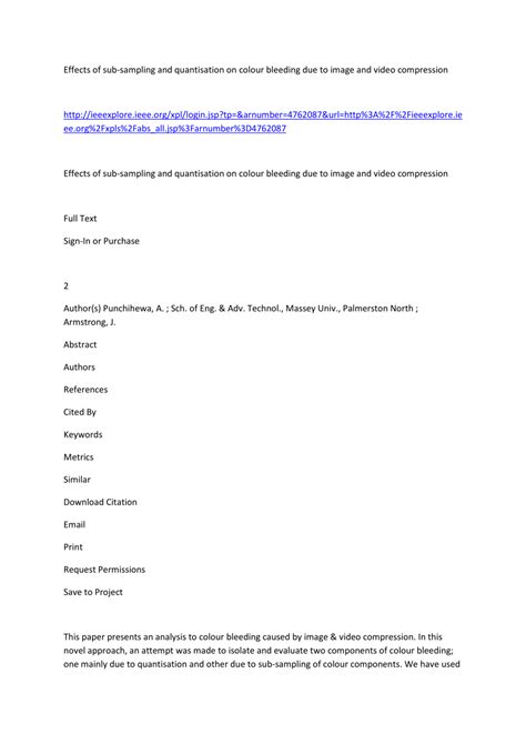 Pdf Effects Of Sub Sampling And Quantisation On Colour Bleeding Due To Image And Video Compression