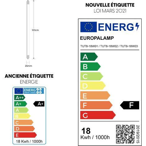 10 Röhren Neon LED 18W 120cm T8 Blanc Froid 6000K Gamme Pro 18W 120cm ...