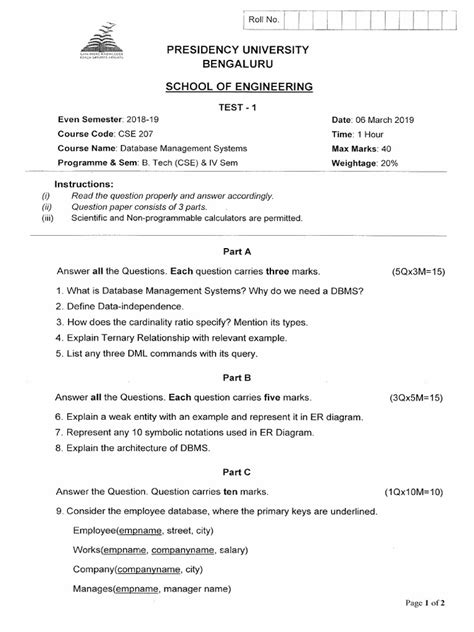 207 Cse Database Management Systems Pdf