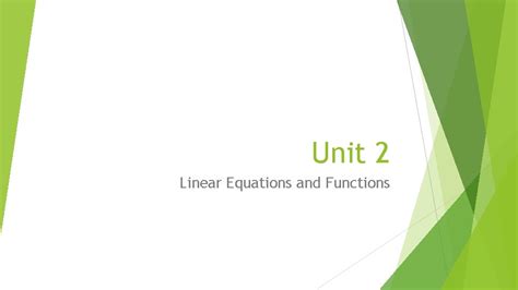 Unit 2 Linear Equations And Functions Unit Essential