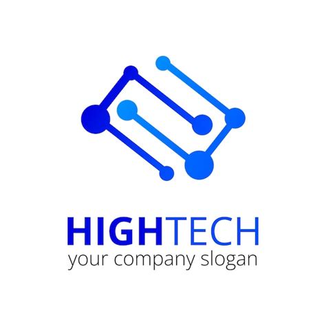 미래 기술 로고 디자인 프리미엄 벡터