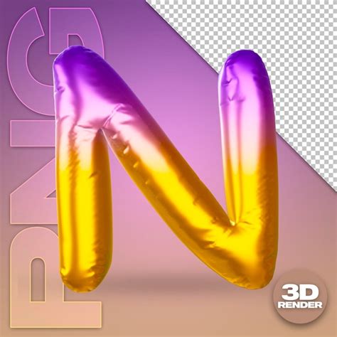 Premium Psd Letter N Gradient 3d Balloon