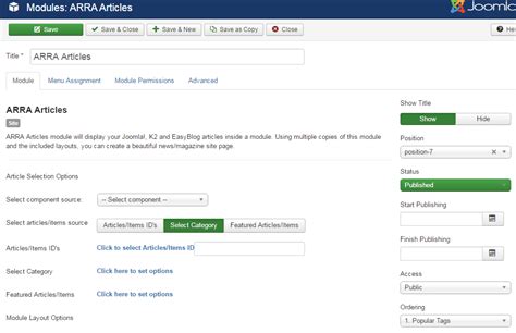 Arra Articles Module Quick Tutorial Custom Joomla Extensions